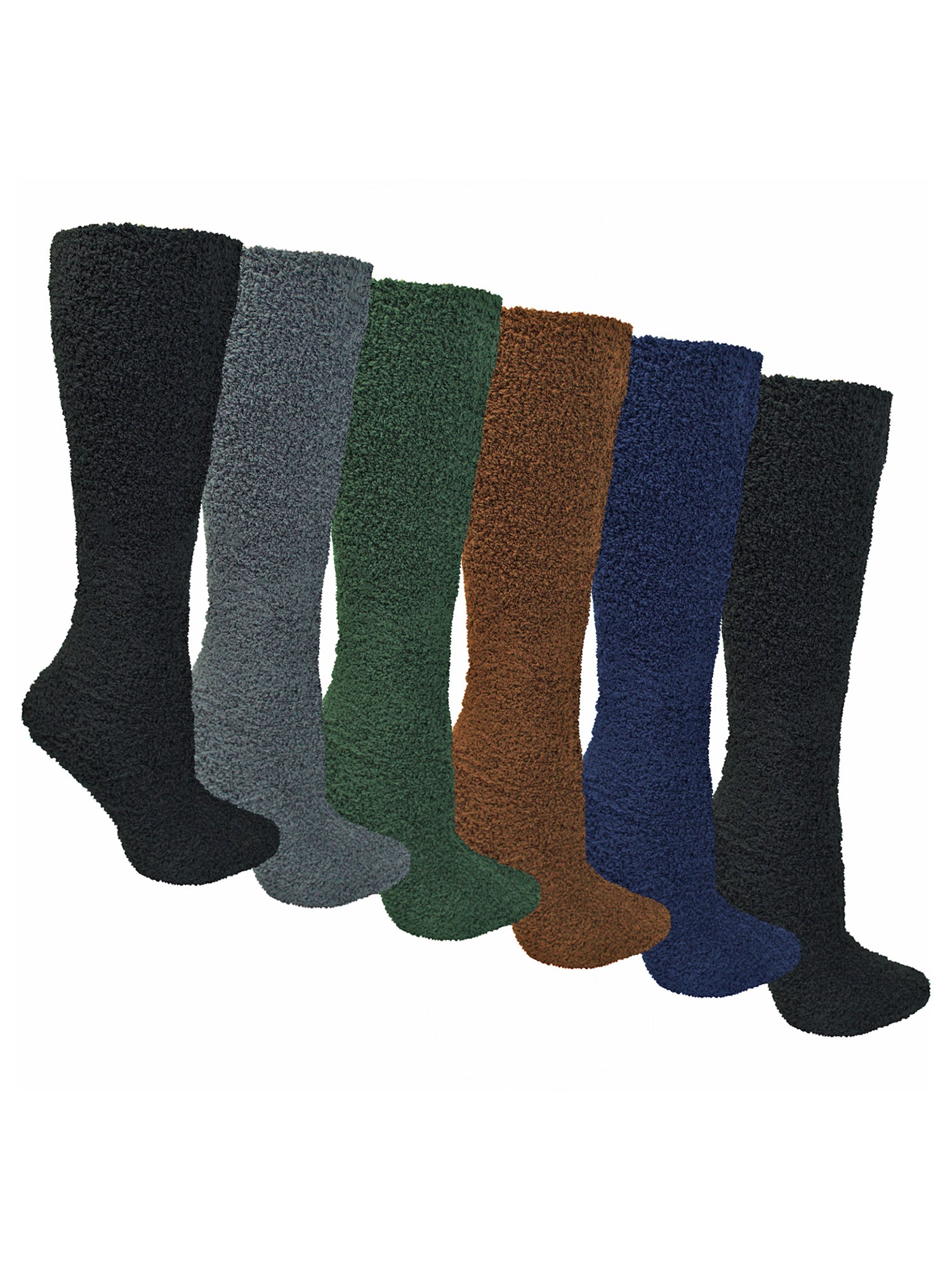 Solid Color Toasty 6-Pack Knee High Fuzzy Socks – Luxury Divas
