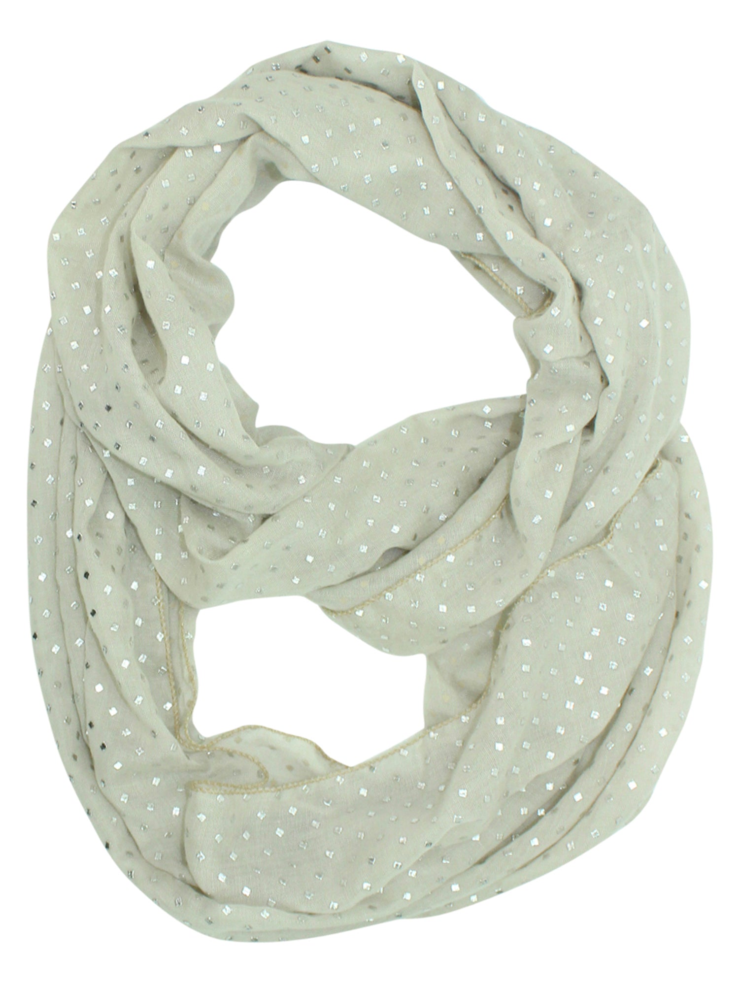 Ivory Ring Infinity Scarf With Silver Studs – Luxury Divas
